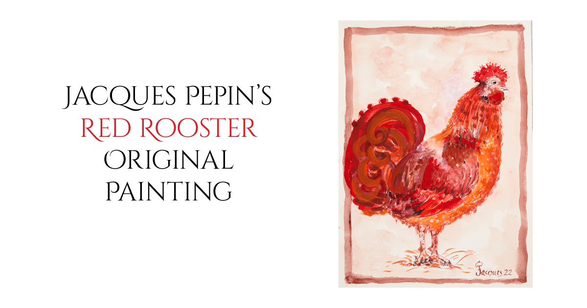 “Red Rooster” is an Original Painting by Jacques Pepin