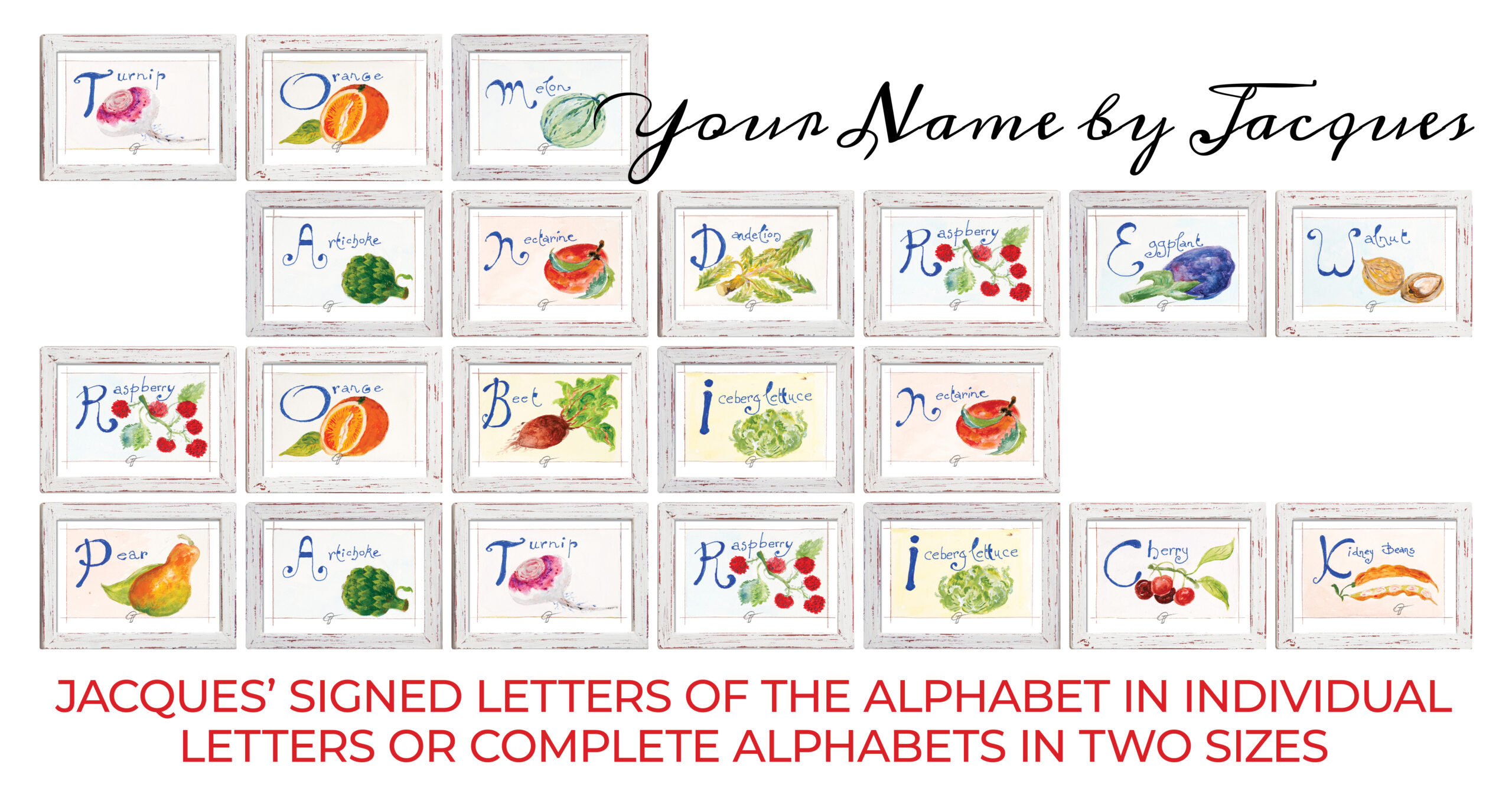 Chef and Artist Jacques Pepin’s Series of Signed Alphabet Prints