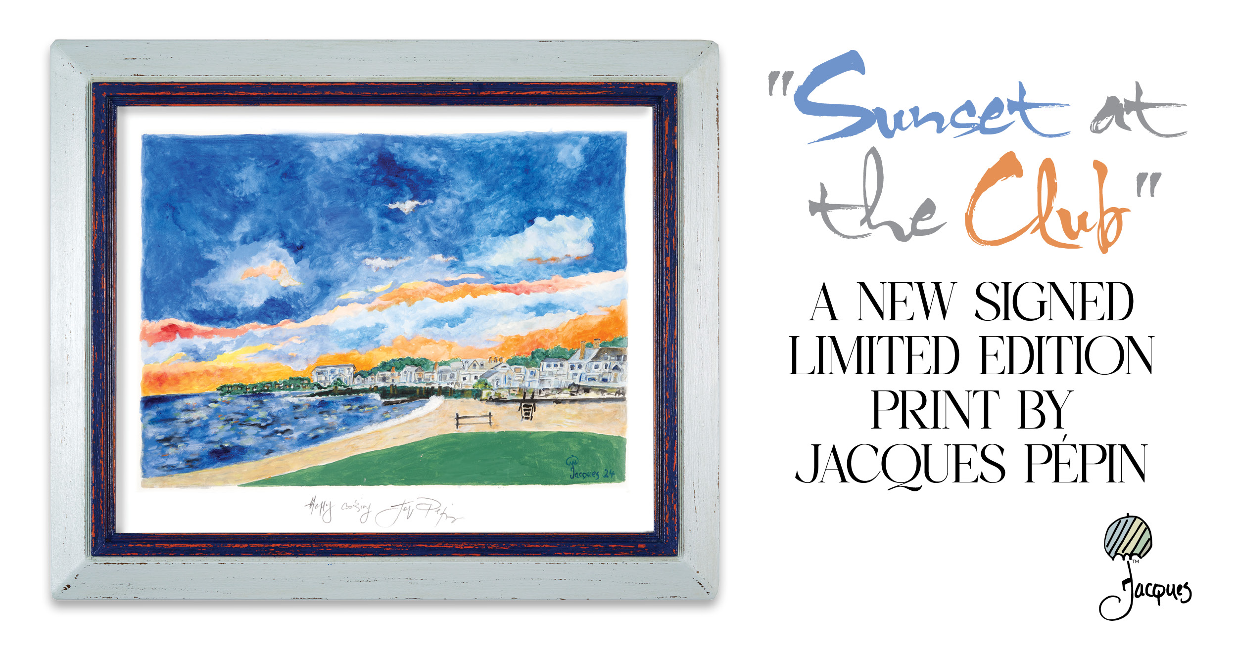 “Sunset at the Club” Jacques Pepin Gallery-Size Signed Print